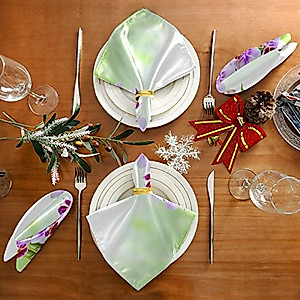 Pfrewn Spa Zen Garden Cloth Napkins Set of 1 Basalt Stones Orchid Dinner Napkins Solid Washable Reusable Polyester Table Napkins Oversized 20"X20" with Hemmed Edges for Home Weeding Decoration