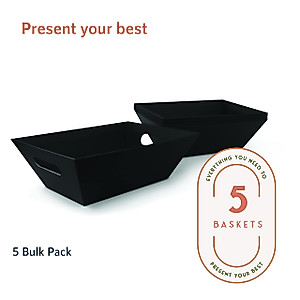 [5 PK] 8x10” Kraft Baskets for Gifts Empty | Wine Gift Basket | Basket with Handles | Small Gift Basket | Christmas,Wedding, Holiday, Anniversary, Display, Montessori | Gift to Impress