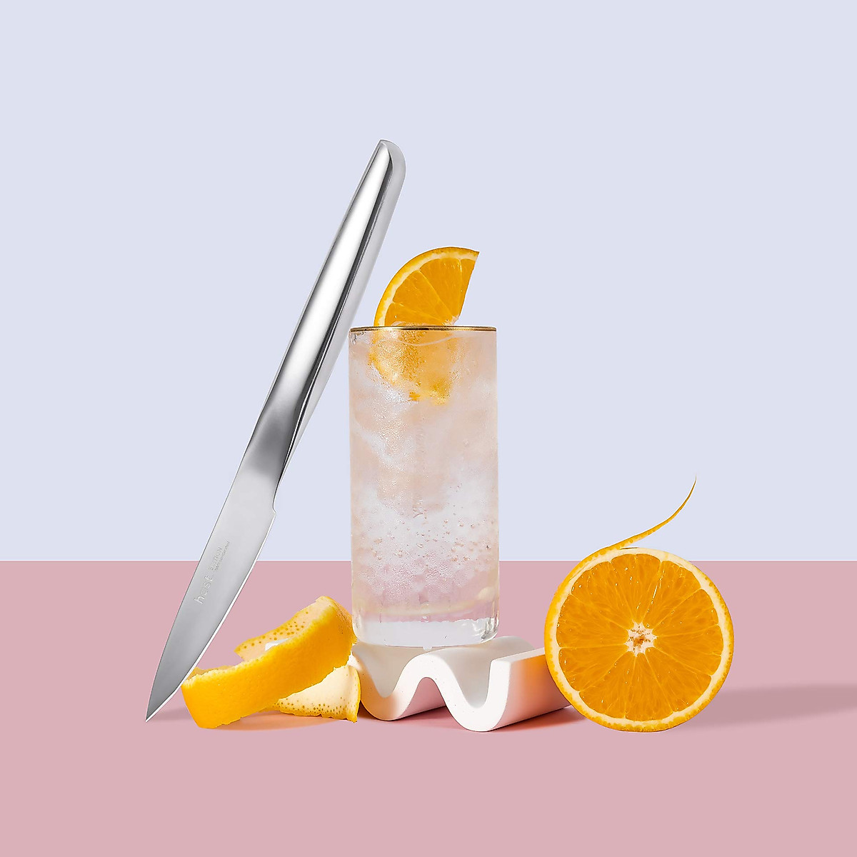 HAST Paring Knife - 3.5 Inch Small Kitchen Knife-Ultra Sharp-Premium Powder Steel-Professional High Performance-Sleek Bolsterless-Ergonomic Handle-Stylish Minimalist Design (Glossy Stainless)