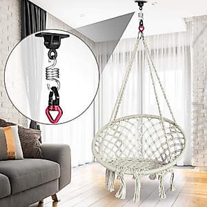 MDAIRC Heavy Duty Hanging Kit Swing Hangers and Hammock Spring and 360 smooth swing swivel spinner Kglobal Swivel Hook and Locking Snap Hooks for Wooden Sets，tire swing swivel, Seat Trapeze Yoga