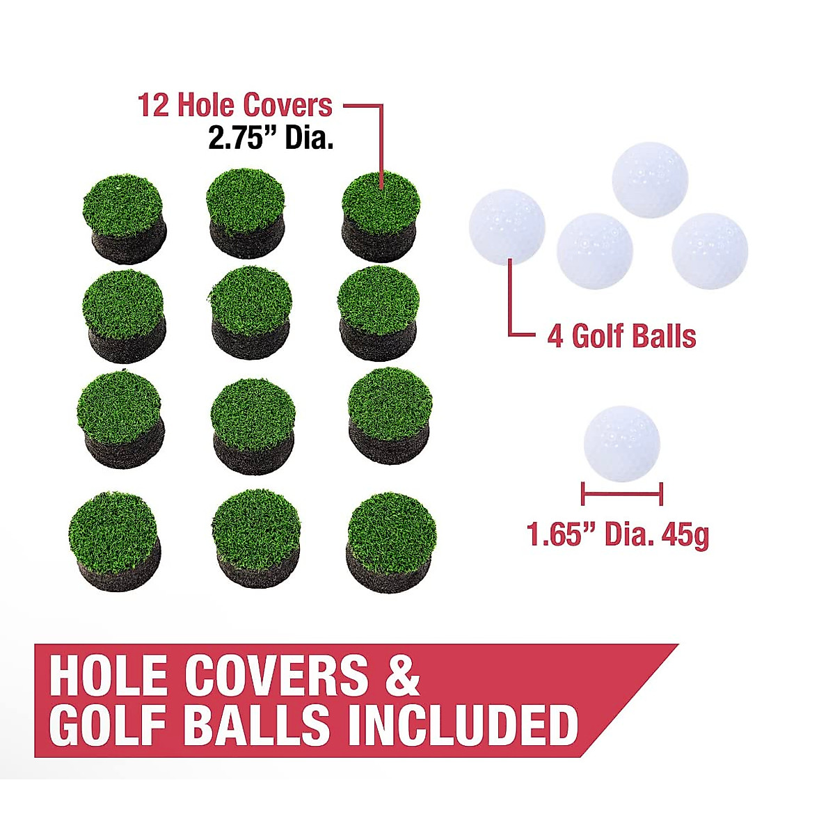 MD Sports Golf Pong Game Set, 100inch, Green, Includes 2 Putters and 4 Balls, Foldable