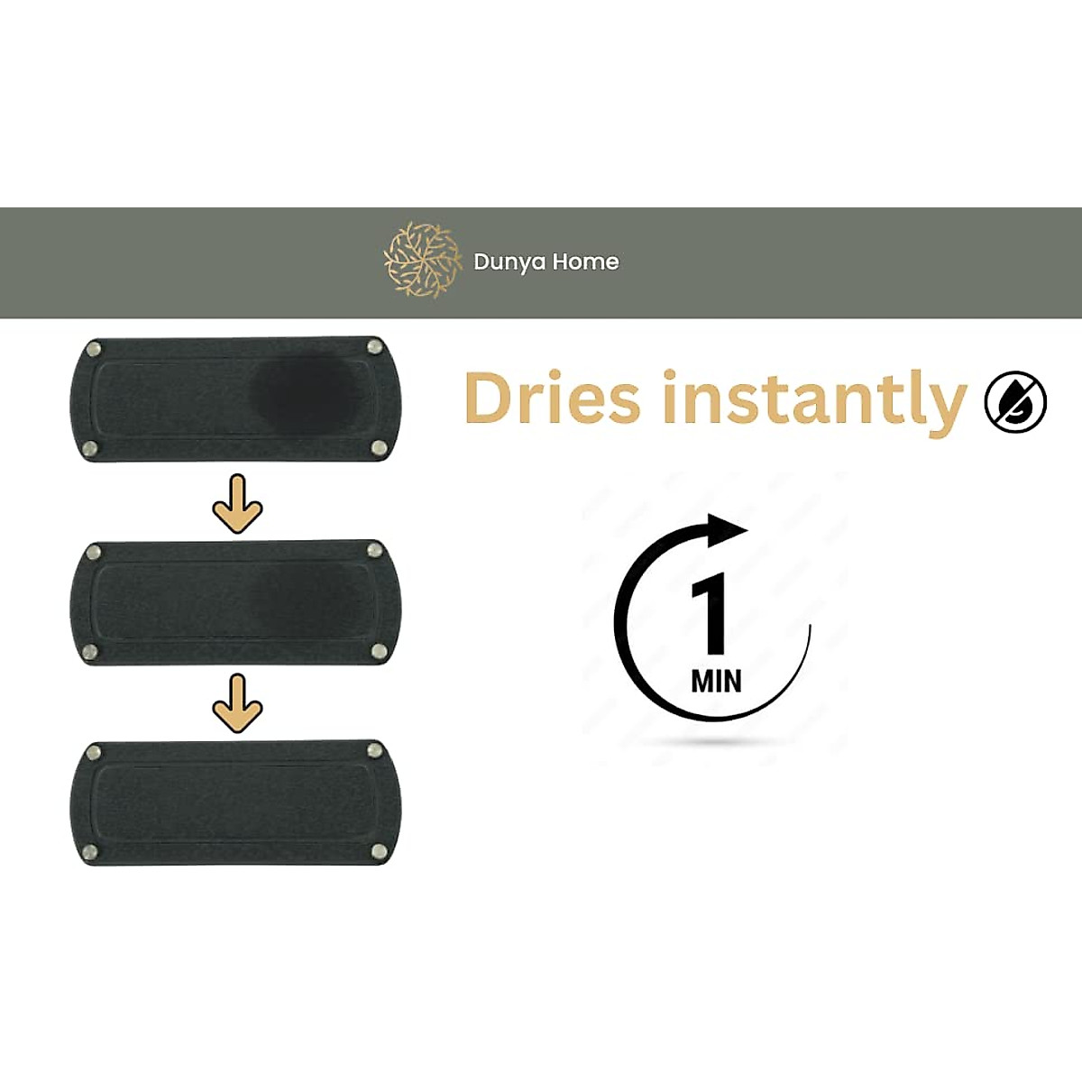 Dunya Home Bathroom Sink Caddy Fast Drying Stone Drying Rack Accessory Organizer Diatomaceous Earth Drying Rack Sponge Bottle Soap Countertop Organizer Dark Gray