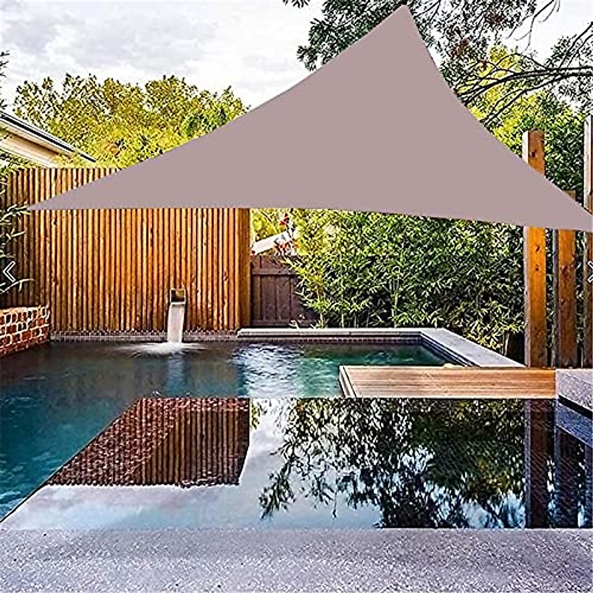JLCP Triangular Awning Sun Protection Garden Balcony Patio Weather Resistant Breathable UV-Protection 3X4x5m Sun Shade Sail with 3 Ropes and Fixing Kit,Light Brown