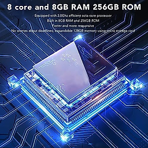 Haofy 2 in 1 Tablet PC, 2 in 1 Tablet 4G Network 16MP Rear Camera 100-240V 8GB RAM 256GB ROM for Android 12 for Learning for Work (US Plug)