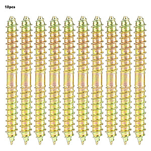 10pcs 660mm Dowel Screw Double Ended Self Tapping Threaded Bolts Woodworking Furniture Connector Studs Rods Bars Double Ended Rod Connector Double-Ended Rod Connector self Tapping Rod