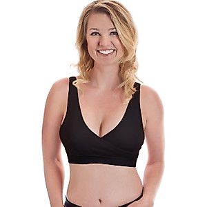 Rumina's Hands Free Classic Pump&Nurse Adjustable Pumping Bra for All Breast Pumps, Black M