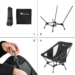 MOON LENCE Backpacking Chair Outdoor Camping Chair Compact Portable Folding Chairs with Side Pockets Packable Lightweight Heavy Duty for Camping Backpacking Hiking