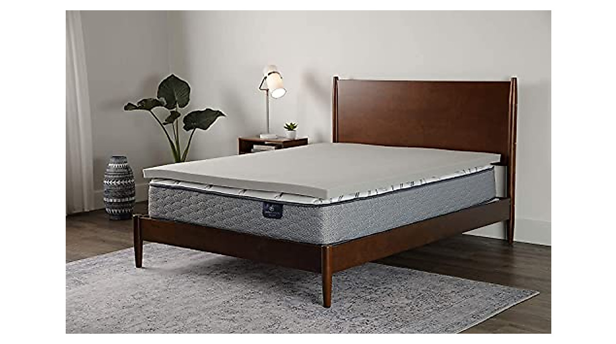 Serta Graphite Infused Memory Foam Mattress Topper, Queen - Cool ...