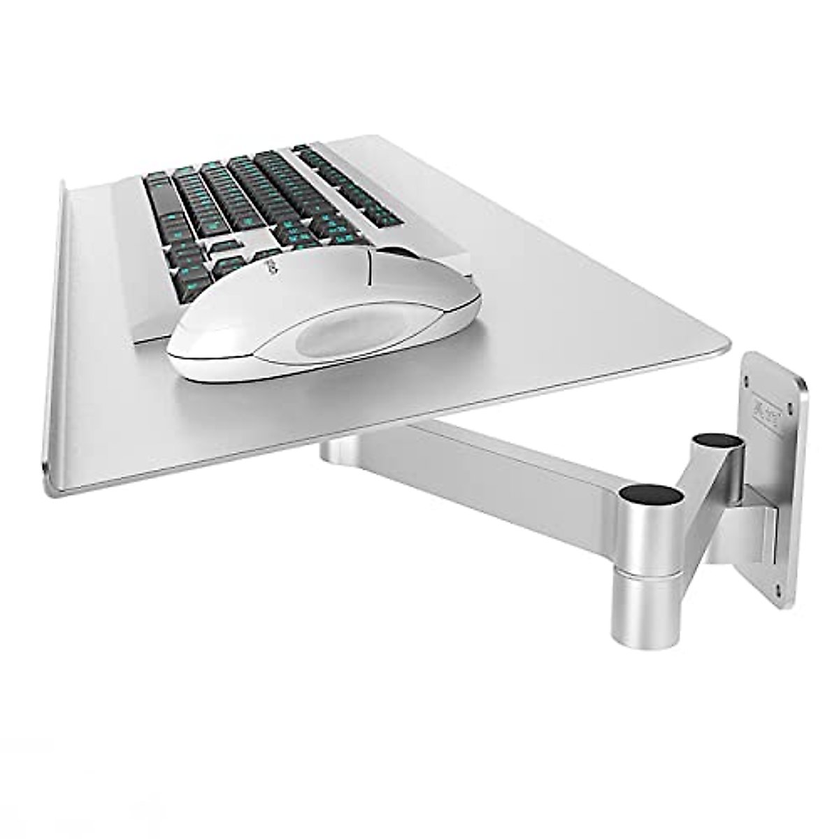 HM&DX Wall Mount Adjustable Keyboard Tray,Keyboard and Mouse Tray Wall Mount,Height Adjustable Typing Platform,sit-Stand Keyboard Arm Keyboard Bracket,Swivel Keyboard Tray for Home Office