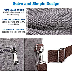 DOURR Hobo Handbags, Canvas Crossbody Bags for women Fashion Crossover Purse Cotton Shoulder Bag (Gray-01)