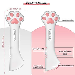 Perthlin 7 Pieces Pet Food Can Supplies Set Include 4 Pieces Silicone Pet Can Covers Cat Can Lids 1 Pieces Multifuctional Pet Can Opener and 2 Pieces Dog Claw Spoons for Pets Dogs Cats Feeding Can