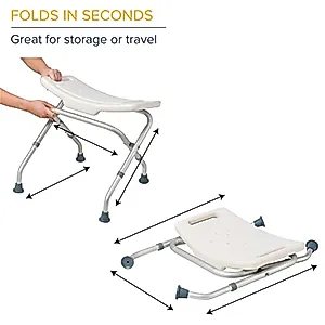 Drive Medical Handicap Bathroom Bench, White (12486 )