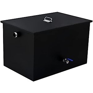 Commercial Grease Trap Interceptor for Restaurant Under Sink Kitchen,70 LB,Black