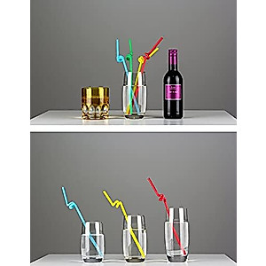 400 Count 10.2 Inch Colorful Flexible Plastic Drinking Straws,Bendable Long Thick Disposable Artical Straws,for Party,for Use with Any Jumbo Cup or Water Bottle,BAP Free,Diameter 0.24 inch
