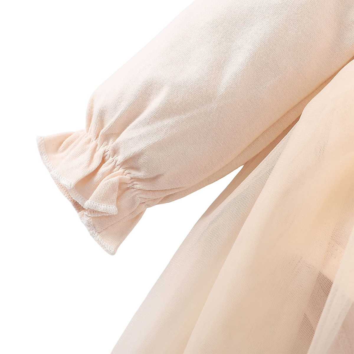 SOBOWO Beige Baby Dress Beige Baby Girl Outfit Infant Girl Tutu Dress Baby Ruffle Romper Dress Toddler Girl Skirt Headband Party Clothes(0-3 Months, Beige L)