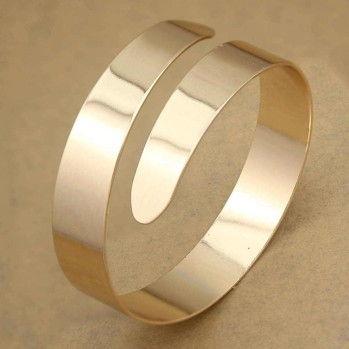 RechicGu Egypt Cleopatra Swirl Snake Upper Arm Cuff Armlet Armband Bangle Bracelet (Vintage Gold)