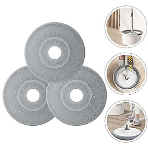Zerodeko 3pcs Mop Cloth Spins Mop Cleaning Mop Heads Spray Mop Reusable Mop Head Cloth Pads Mop Head Refills Reusable Mop Pads Microfiber Mop Heads to Rotate Cotton Mop Head Replace