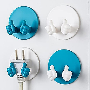 12pcs Thumbs Up Wall Hook, Sticky Hooks for Hanging, Adhesive Wall Hooks, Shower Hooks for Inside Shower, Self Adhesive Hooks for Hanging in Living Spaces, Kitchen, Bathroom (Color Mixing)