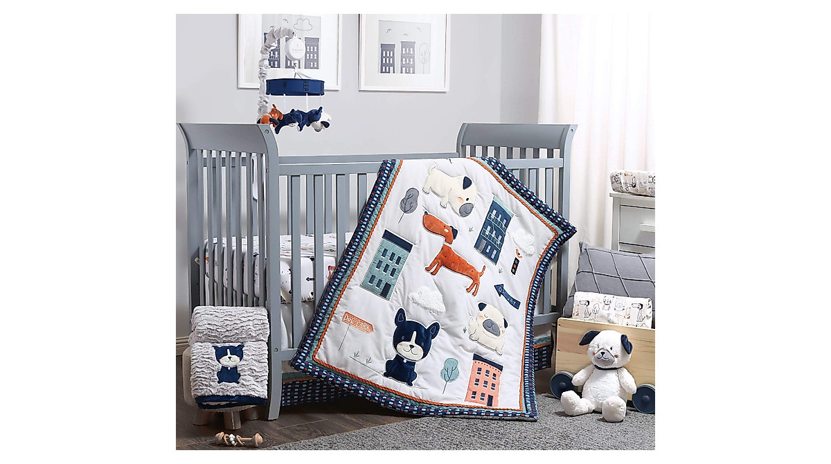 Peanutshell Puppy Dog Crib Mobile - Pug Life Nursery Collection
