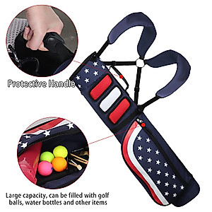 Craftsman Golf Star and Stripes Red White Blue Lightweight Easy Carry Shoulder Sunday Range Golf Bag