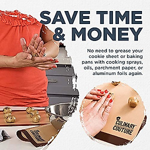 Culinary Couture Non-Stick Silicone Baking Mats Set of 3-2 Half Sheets and 1 Quarter Sheet - Reusable Baking Sheet and Macaron Mat - Silicone Baking Mat for Cookie Sheet