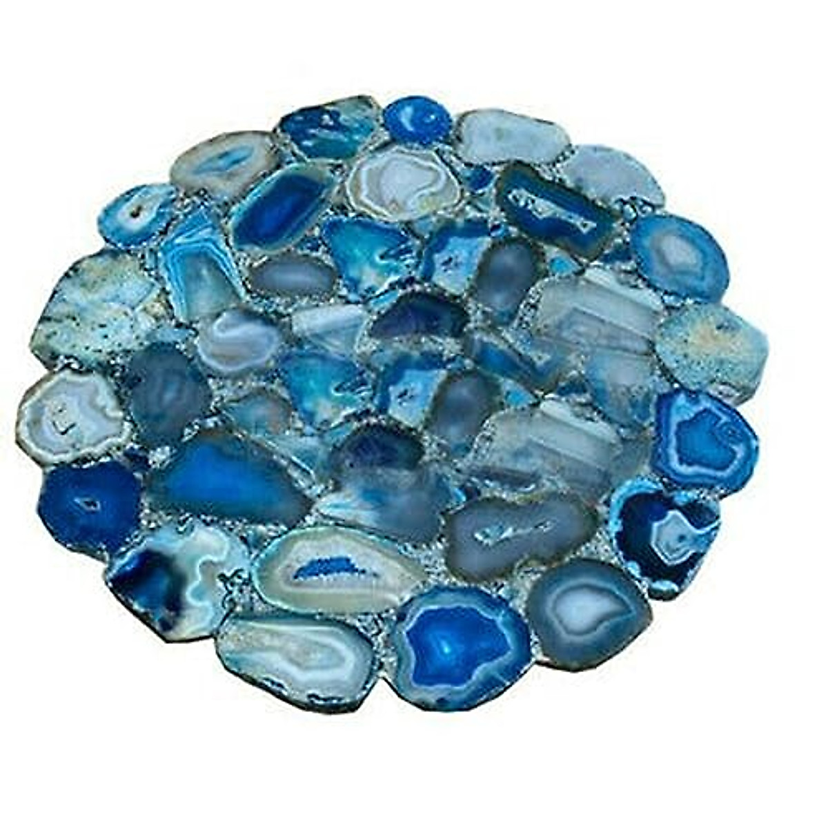 54 x 54 Inches Round Marble Dining Table Top Agate Gemstone Resin Art Conference Table for Office Decor