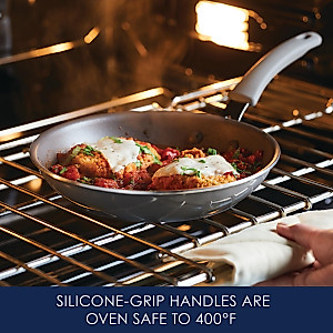 Rachael Ray Cook + Create Nonstick Frying Pans/Skillet Set, 9.5 Inch and 11.75 Inch, Gray