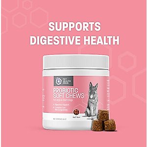Pet Health Pros Dog Probiotic Chews for Dogs - Support Healthy Digestion Dog Probiotics and Digestive Enzymes for Gut Health for Dogs - for Traveling, Kenneling and Training - Large/Giant Dog - 30 ct