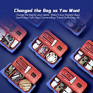 Sneaker Bag for Travel/Sneakerhead gift/Outdoor Sports Bag/Gym Bag /, A Multi-functional Travel Duffel Bag with 3 Adjustable Dividers, & Shoulder Strap,Made of Nylon, by Krone Kalpasmos-Blue