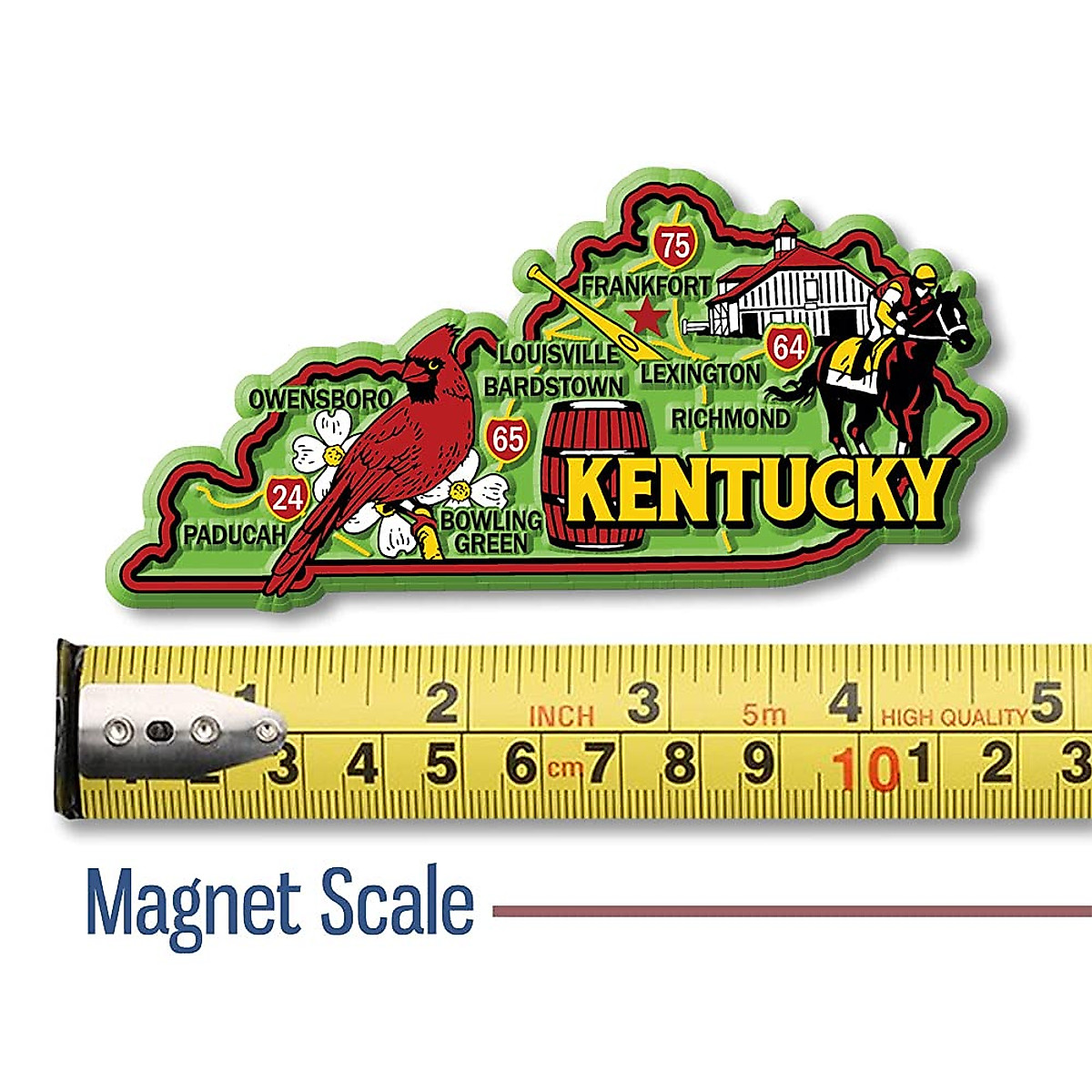 Kentucky Colorful State Magnet by Classic Magnets, 4.6" x 2.3", Collectible Souvenirs Made in The USA