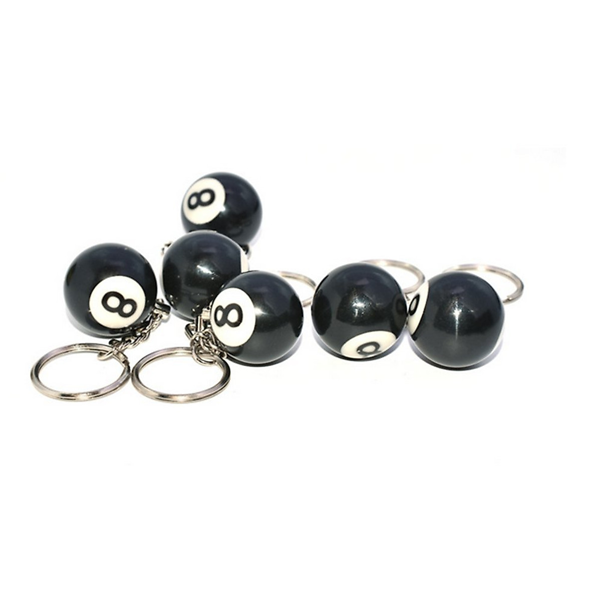 BeeSpring 8 Ball Keychain Creative Key Chain Diameter 0.98 In
