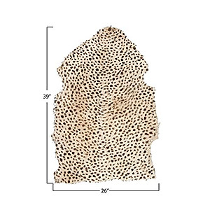 Creative Co-Op 2' x 3' Leopard Print Goat Fur Rugs, Brown