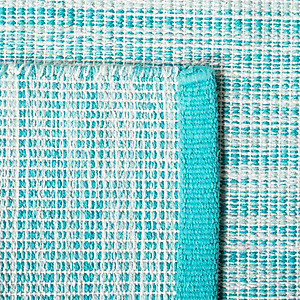 SAFAVIEH Montauk Collection Area Rug - 8' x 10', Pink & Fuchsia, Handmade Flat Weave Cotton, Ideal for High Traffic Areas in Living Room, Bedroom (MTK250U)