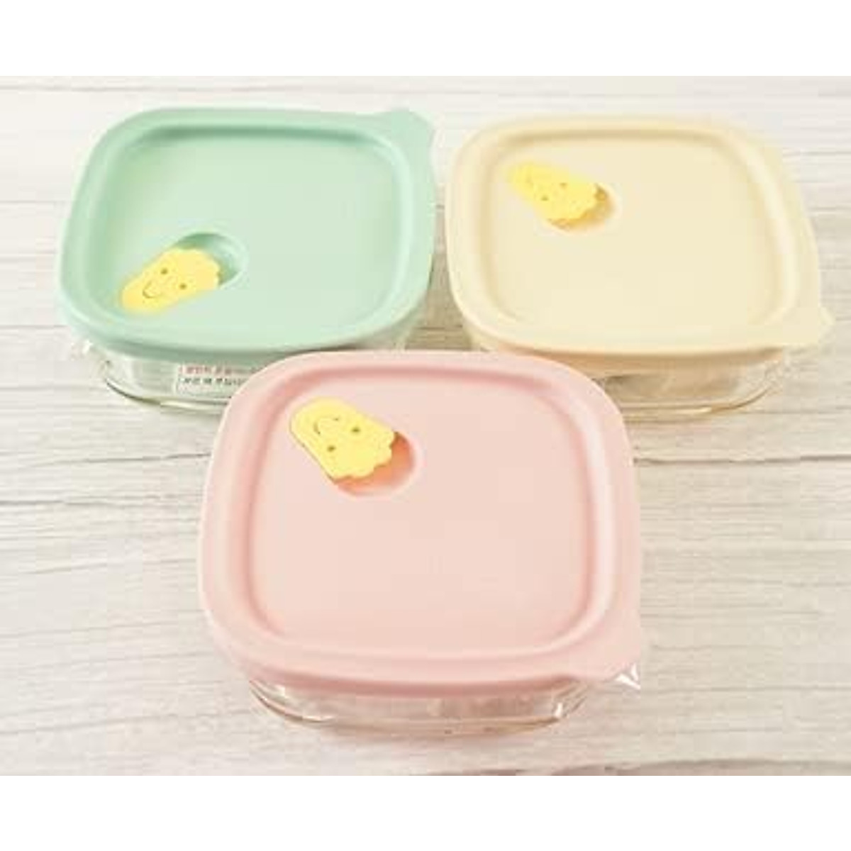LOCK & LOCK Pastel Oven GLass Cooked Rice Storage Container for Freezer Set of 3