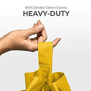 Teeo - Laundry Bag - Dorm Room Essentials - Travel Laundry Bags - College Essentials - Backpack Large Spacious 25”X20” Drawstring 100% Sturdy Cotton Canvas, Hamper Storage Organizer (Yellow)