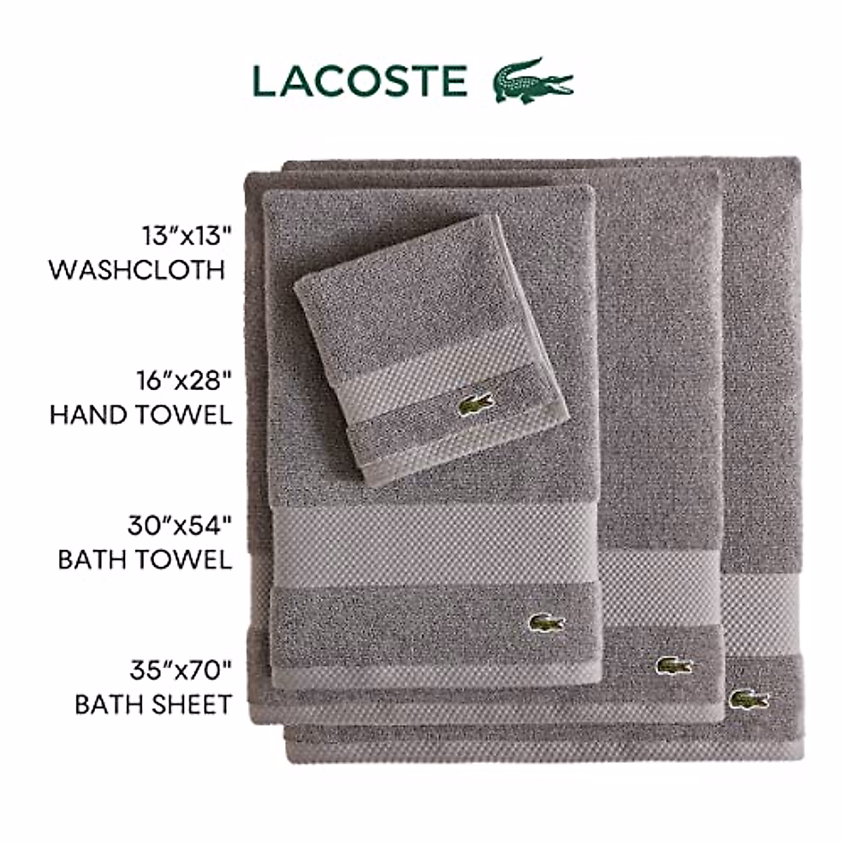 Lacoste Heritage Supima Cotton Bath Sheet, Light Pink, 35" x 70"