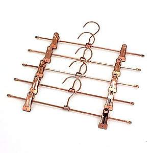 30Pack Koobay 35cm Shiny Metal Rose Copper Gold Clips Pants Hangers Trousers Skirt Hang Rack with Swivel Hook