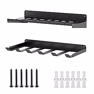 TORACK Wall Mount Power Tool Organizer, Cordless Drill Holder with 5 Slots and Storage Shelf, Power Tool Storage Rack for Garage, Home, Shed