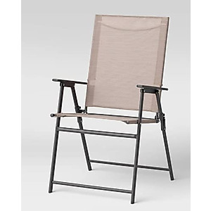 Room Essentials Sling Folding Patio Chair Tan Set of 2