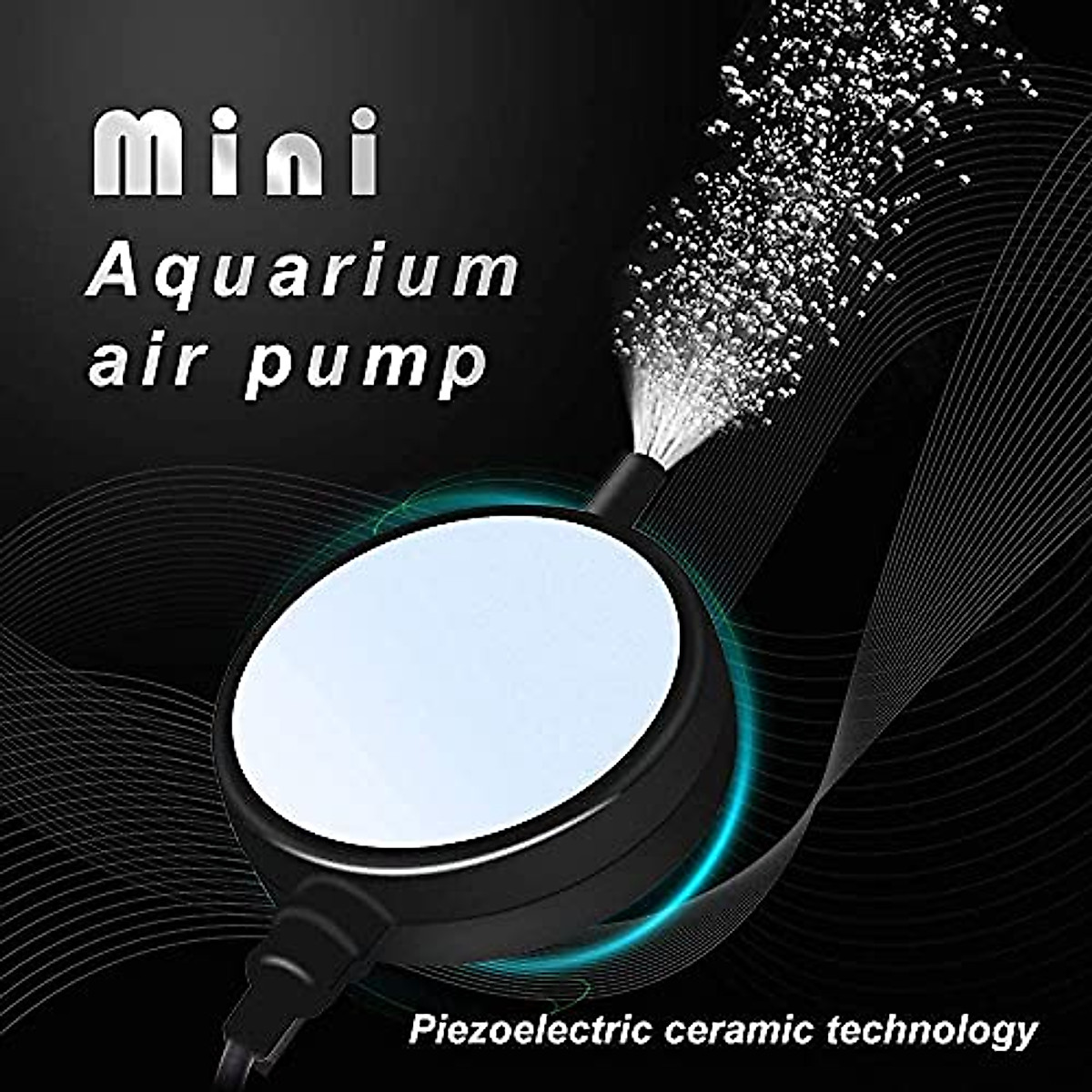 Quiet Mini Air Pump for Aquarium 1.0 Watt Fish Air Pump for 1-20 Gallon Fish Tank with Accessories，Adding Oxygen to Ornamental Fish