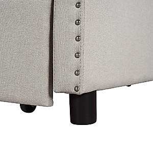 Harper & Bright Designs Full Size Upholstered Daybed with Twin Size Trundle, Upholstered Daybed Sofa Bed Frame for Living Room Bedroom, Beige