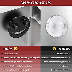 Sponge Holder for Kitchen Sink Smiley Face,Sink Caddy Organizer with Suction Cup Installation for Kitchen/Bathroom, Self Draining,Sponge Caddy for Holding Smiley Sponges (Sponges Not Included)