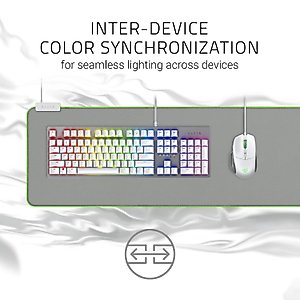 Razer Huntsman Mini 60% Gaming Keyboard + Goliathus Extended Chroma Bundle: Linear Optical Switches - Mercury White