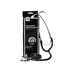Medline Dual-Head Stethoscopes, Black