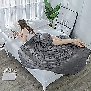 AsFrost Weighted Blankets for Kids and Adults, 60''x80'' 15lbs, 100% Breatehable Cotton with Premium Glass Beads of Heavy Blanket, Can be Used in All Seasons, Dark Grey