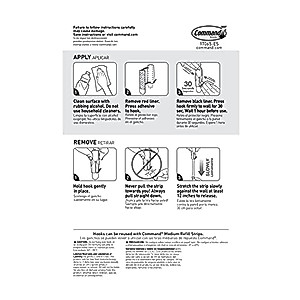 Command 17065-ES White 2 lb Capacity Hooks, Indoor Use HARDWARE, Medium, 2 Count