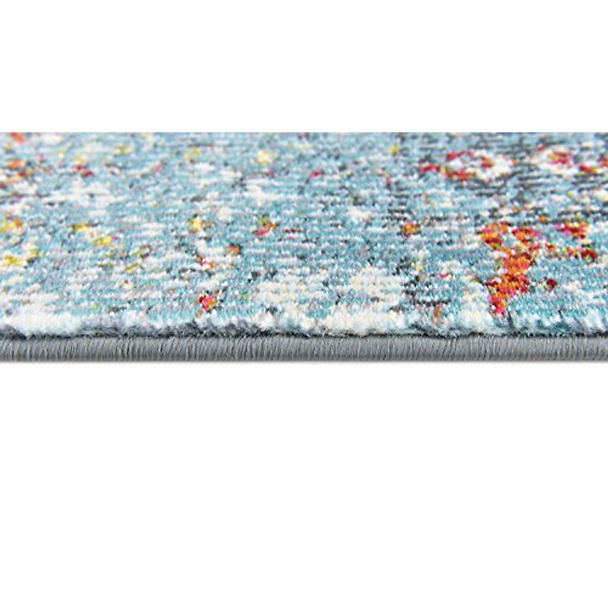 Unique Loom Baracoa Collection Bright Tones Vintage Traditional Runner Rug, 2' 7" x 10' 0", Teal/Ivory