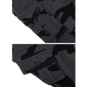 TRGPSG Men's Wild Cargo Pants, Camo Pants Cotton Casual Work Hiking Pants with 8 Pockets 5337 E Camo 34