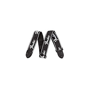 Fender Running Logo Guitar Strap, 2in, Black