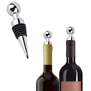 3 Pcs Wine Stopper Bottle Stoppers and 3 Pcs Champagne Stoppers, Stainless Steel Wine Saver Bottle Sealer Stoppers Corks, for Beverage Champagne Sparkling Wine Bar Wedding Holiday Party Stoppers